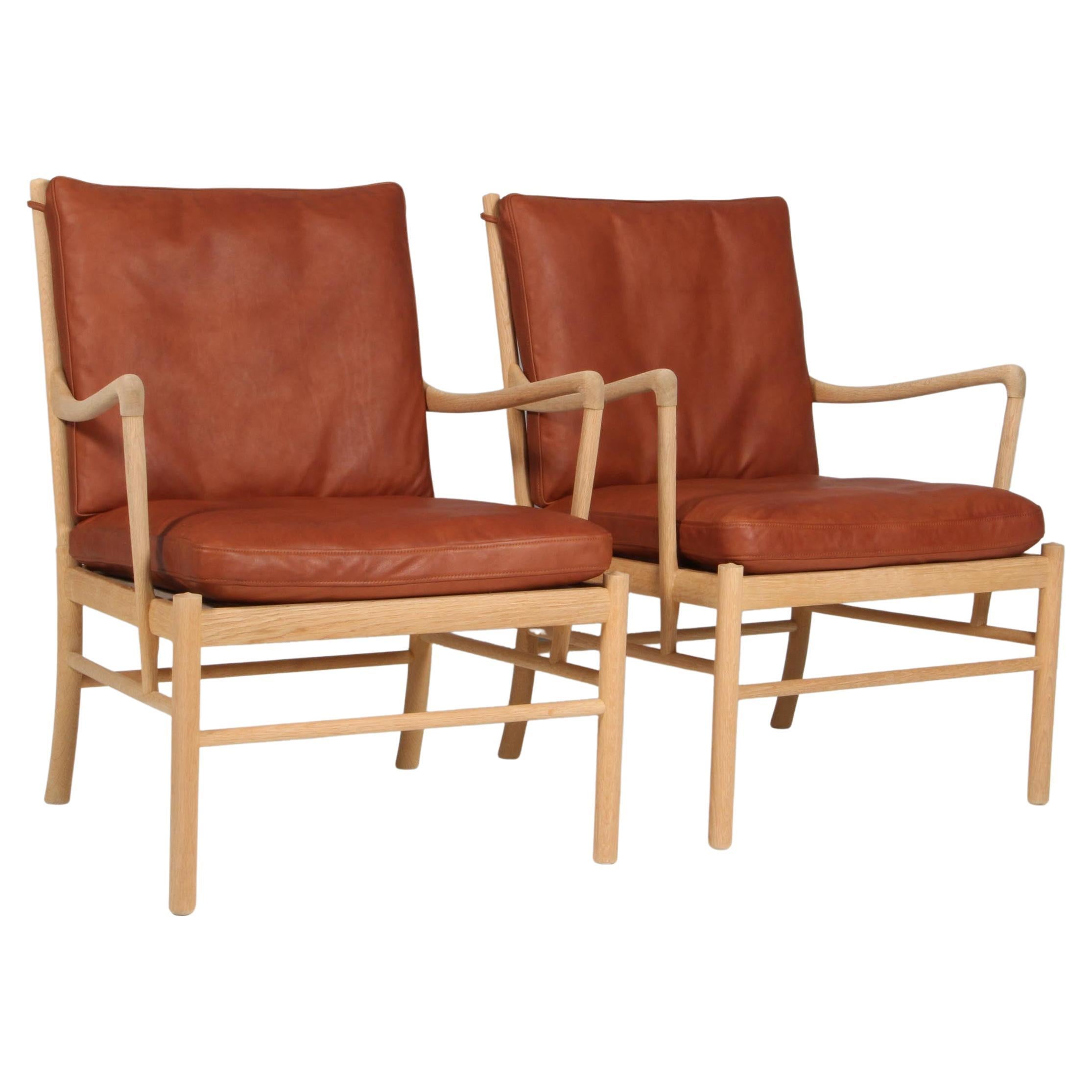 Ole Wanscher Colonial Lounge Chair and Ottoman at 1stDibs