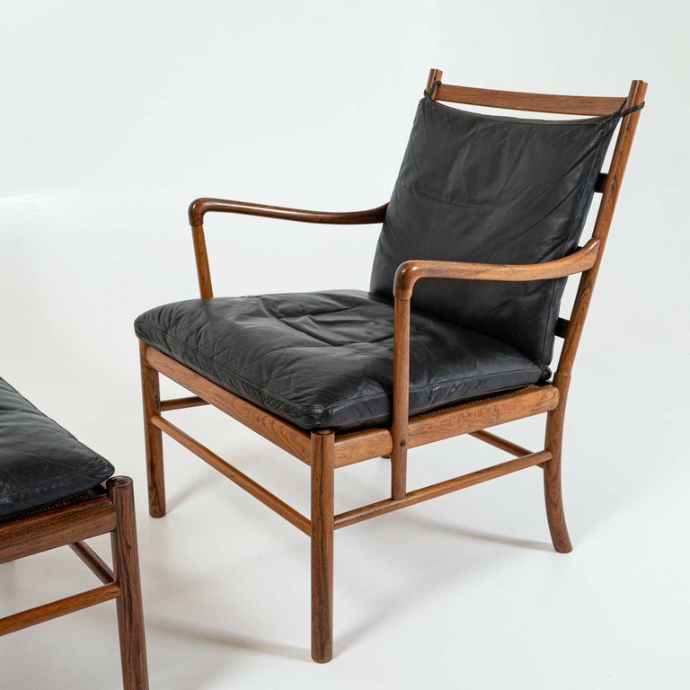 Ole Wanscher's Colonial Chair and Ottoman in Rosewood, 1950s For Sale ...