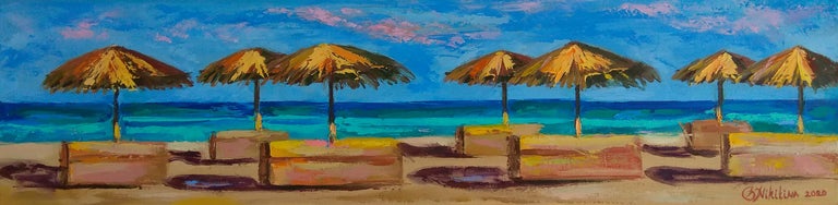 Olga Nikitina - Beach Umbrellas Seascape For Sale at 1stDibs