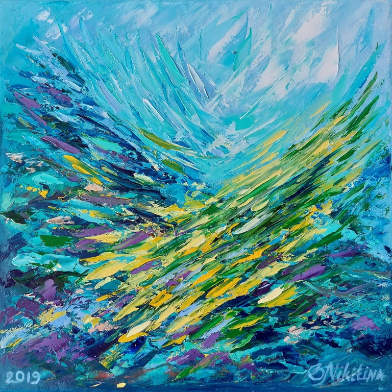 Olga Nikitina - Hawaii Yellow Fish Painting Ocean Art For Sale at 1stDibs