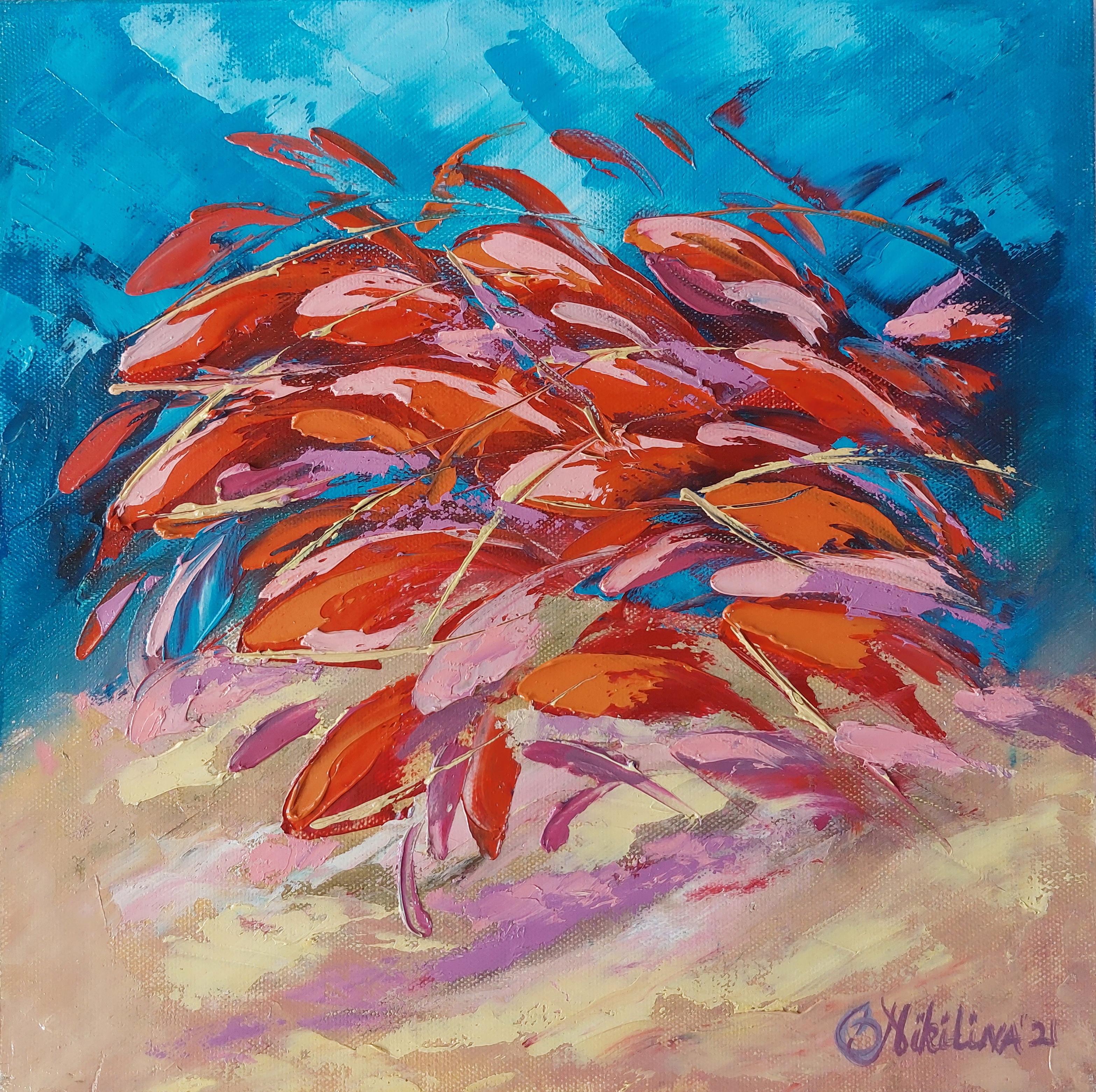 Ed Smith - Fall from Grace, Colorful Abstract Animal Painting, Oil on ...