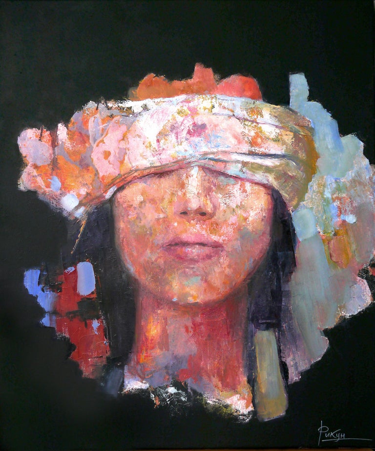 Olga Rikun - Privacy, Abstract Original Art Painting For Sale at 1stDibs