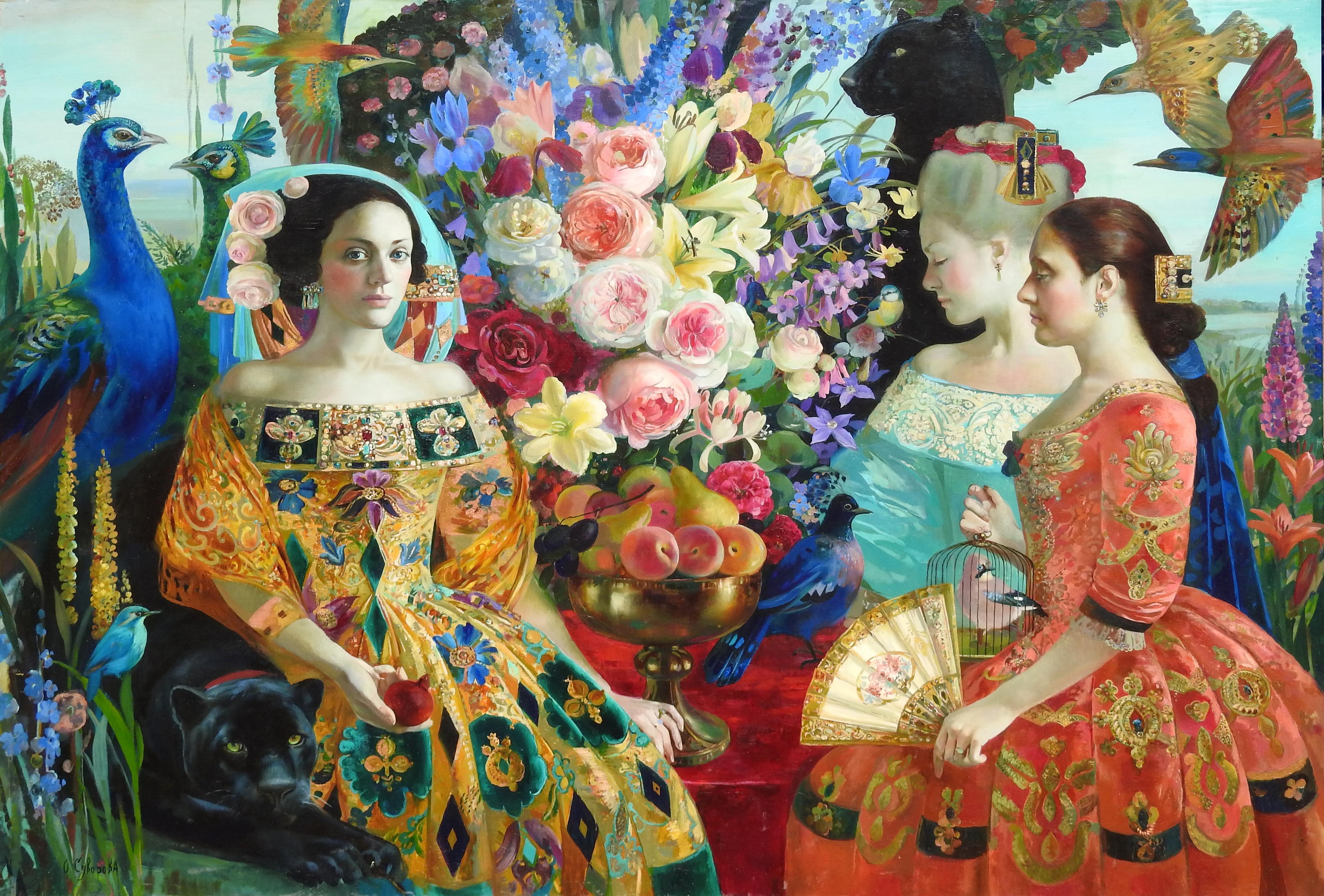 Olga Suvorava - "Muses", Olga Suvorova, Oil on Canvas, 44x62 in ...