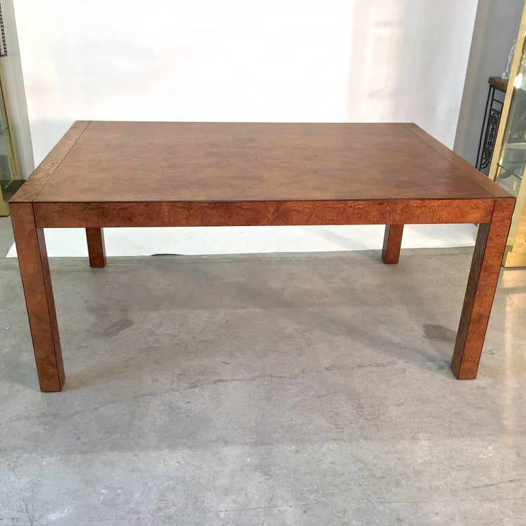 Olive Ash Burl Parsons Dining Table by John Widdicomb at 1stDibs