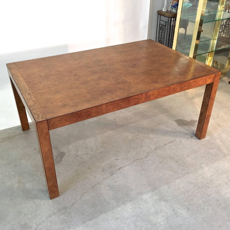 Olive Ash Burl Parsons Dining Table by John Widdicomb at 1stDibs