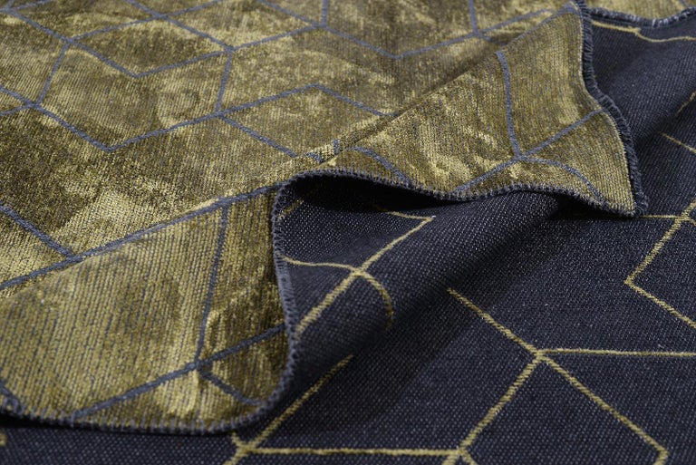 Olive Green and Dark Gray Contemporary Geometric 3D Design Luxury Soft ...