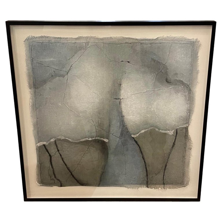 Olive Green, Blue and Cream Painting by Belgian Artist Diane Petry ...