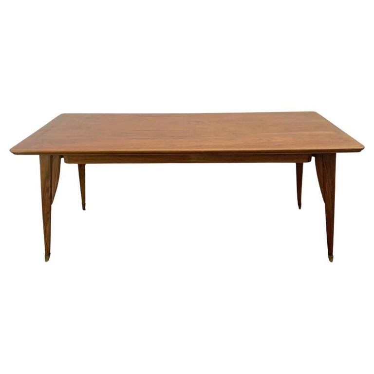 Olive Tree Table with Ebony Brass Tips For Sale at 1stDibs
