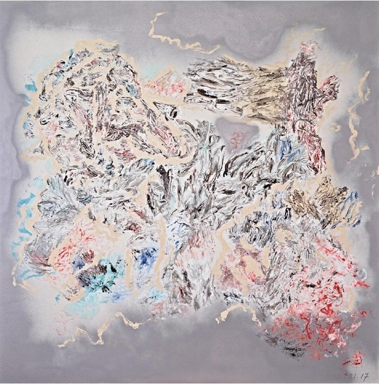 Oliver Lee Jackson - No. 15 (Oil Painting on Metallic Silver Spray ...