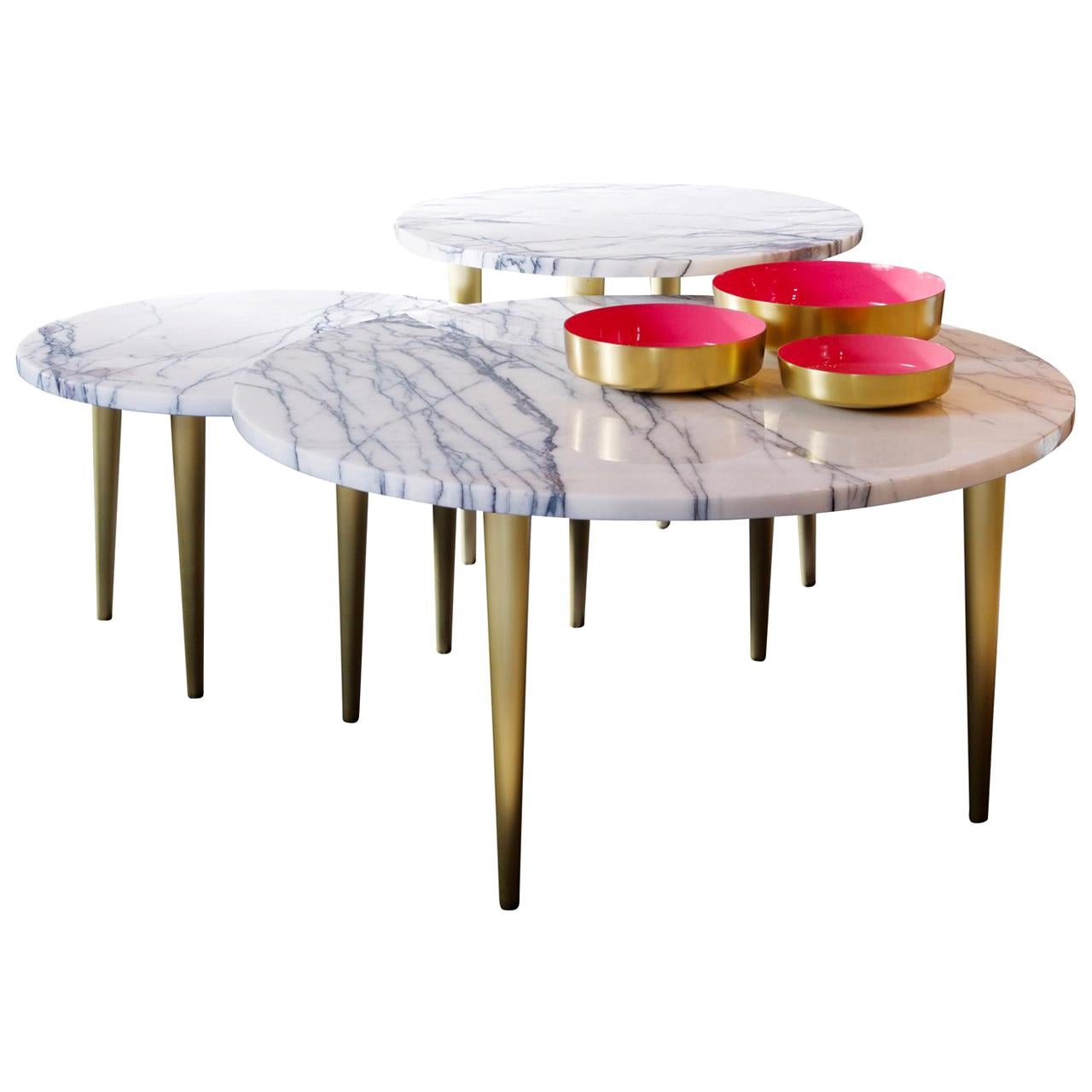 Set of Small Formica Tables Flower For Sale at 1stdibs