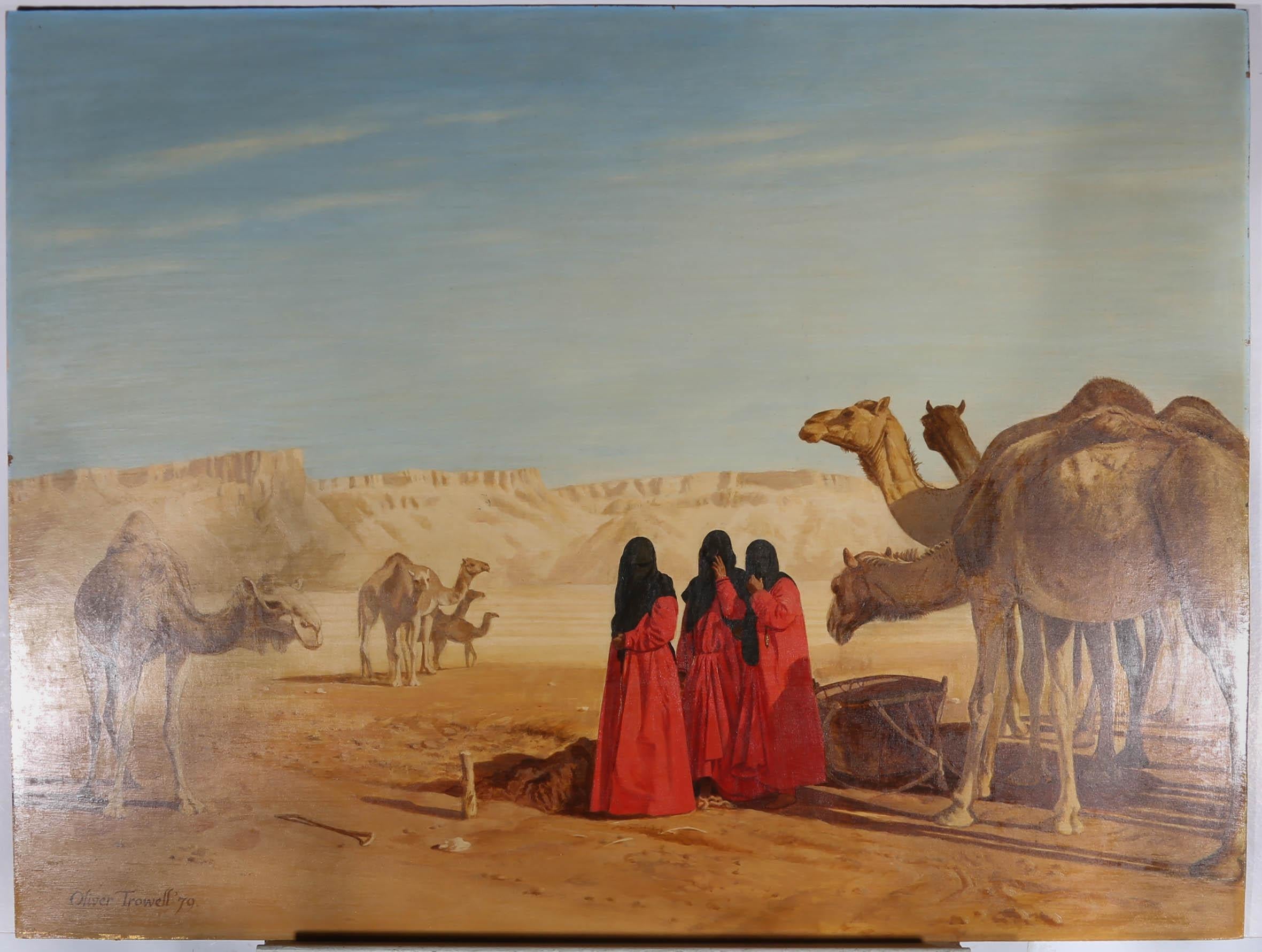 Oliver Trowell - Oliver Trowell - 1979 Oil, Arabian Desert Scene at ...