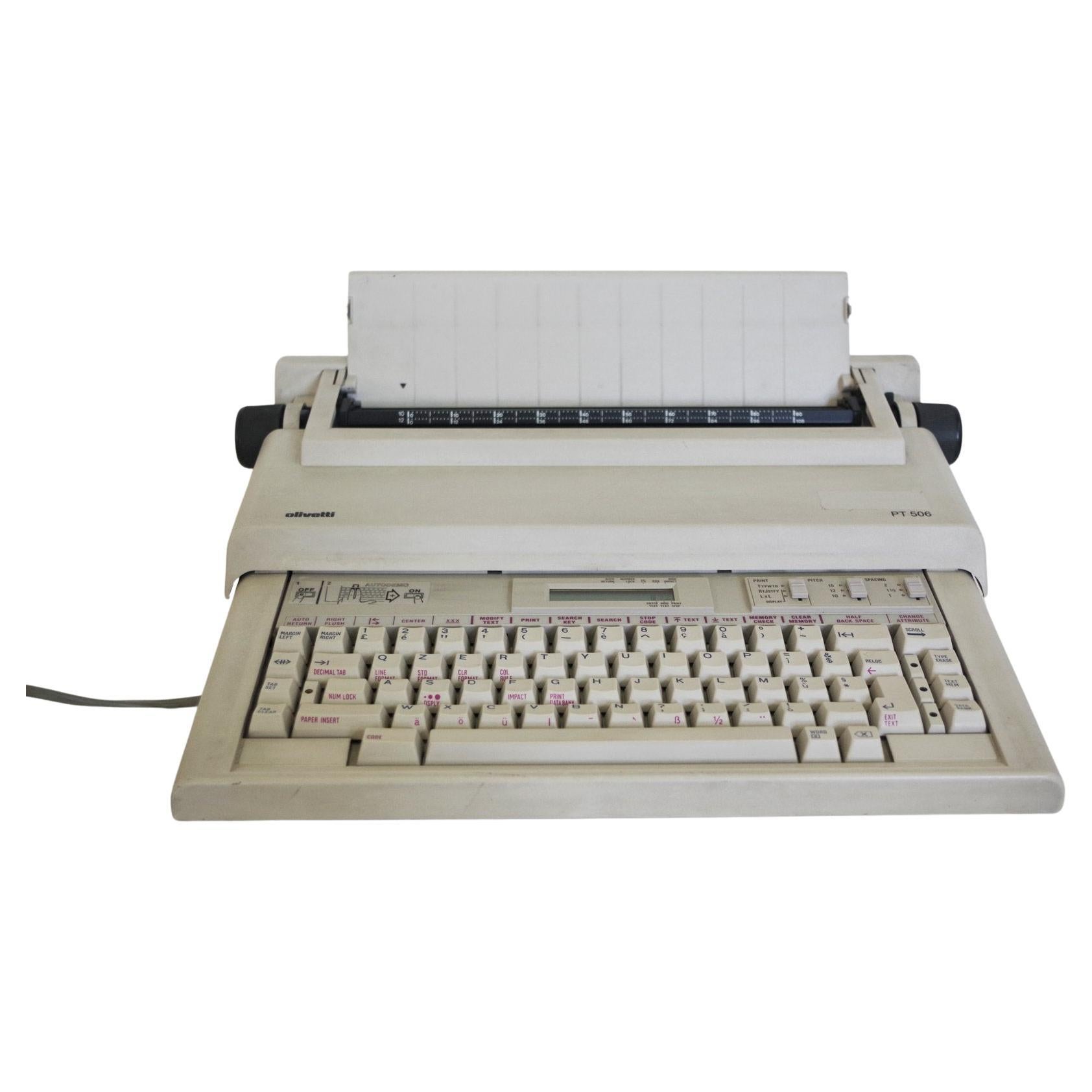 Olivetti PT 506 Electronic Typewriter, 1980s For Sale at 1stDibs