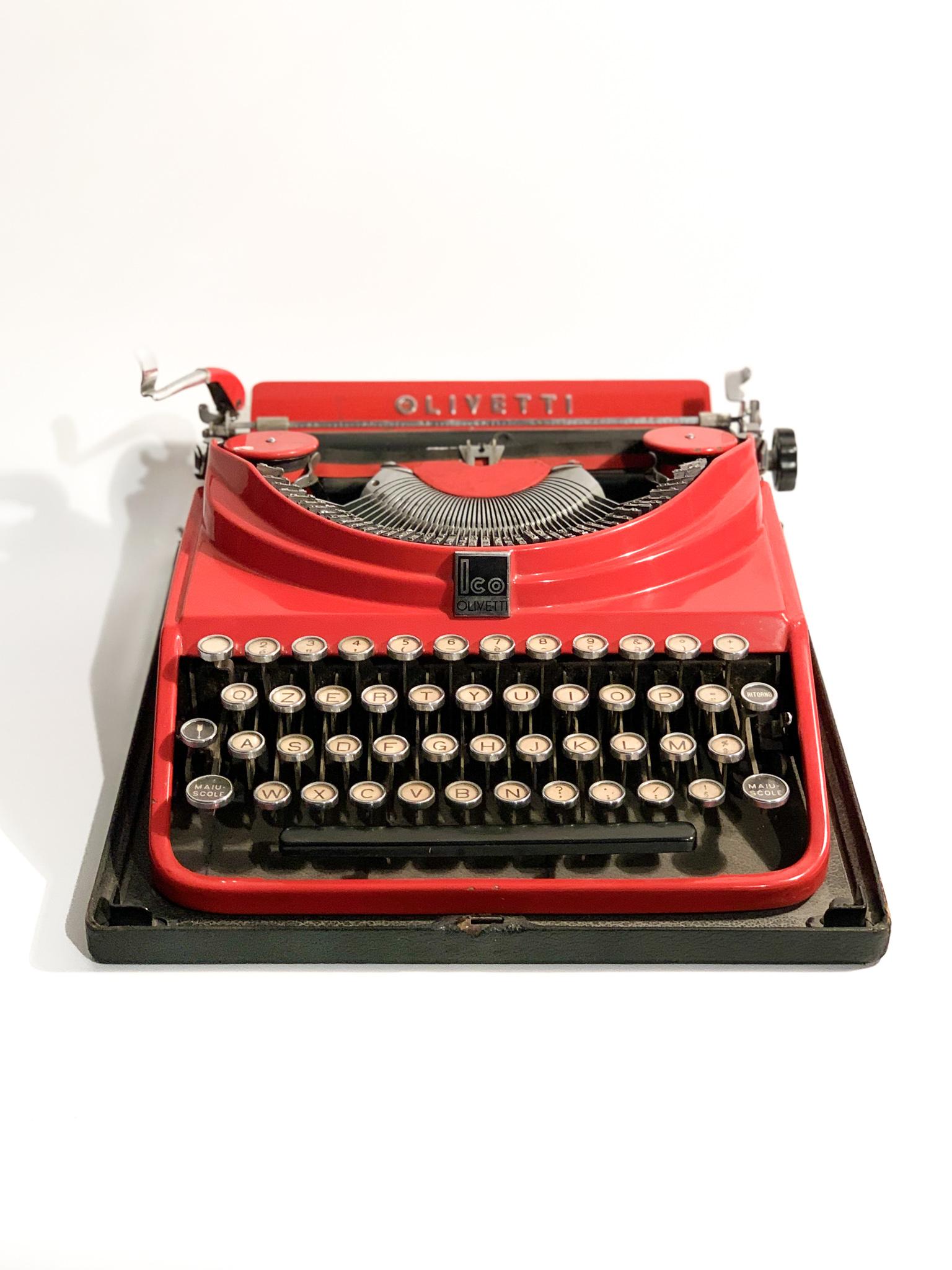Olivetti Red Portable Typewriter Model ICO from 1932 at 1stDibs ...