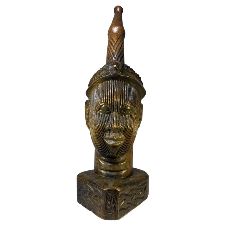 Olokun Head, Kingdom of Ife, Western Nigeria Hand Carved Hardwood For ...