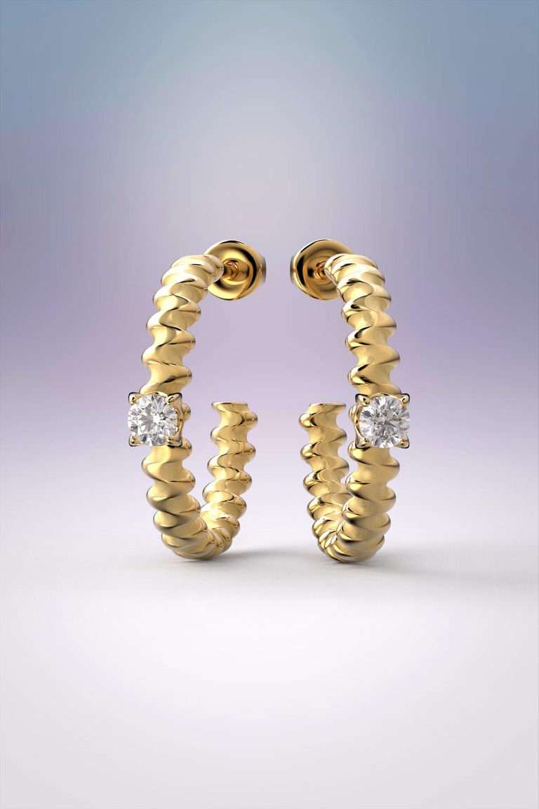 Oltremare Gioielli 18k Diamond Gold Hoop Earrings Designed and Crafted ...