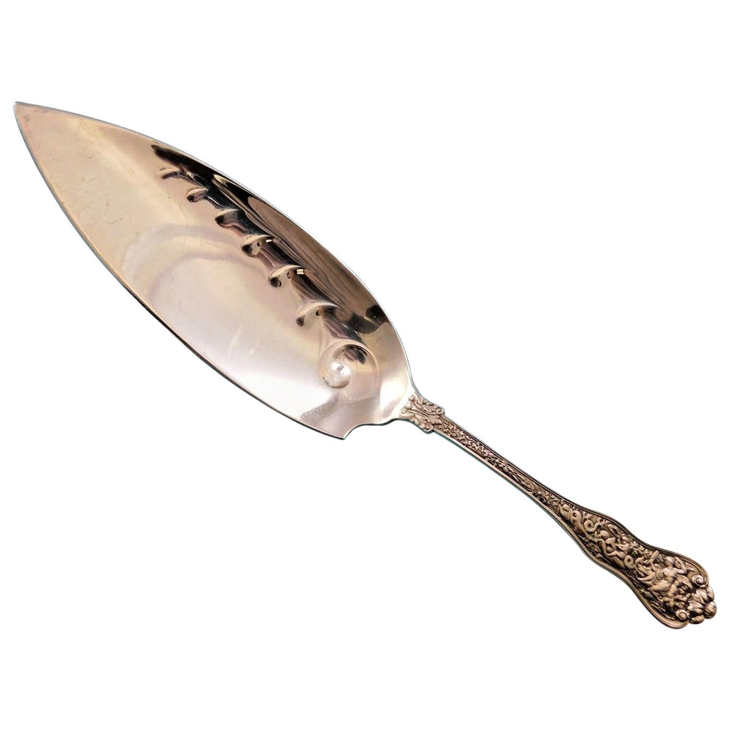 Antique Art Nouveau Sterling Silver Fish Server with Gold Wash Blade ...