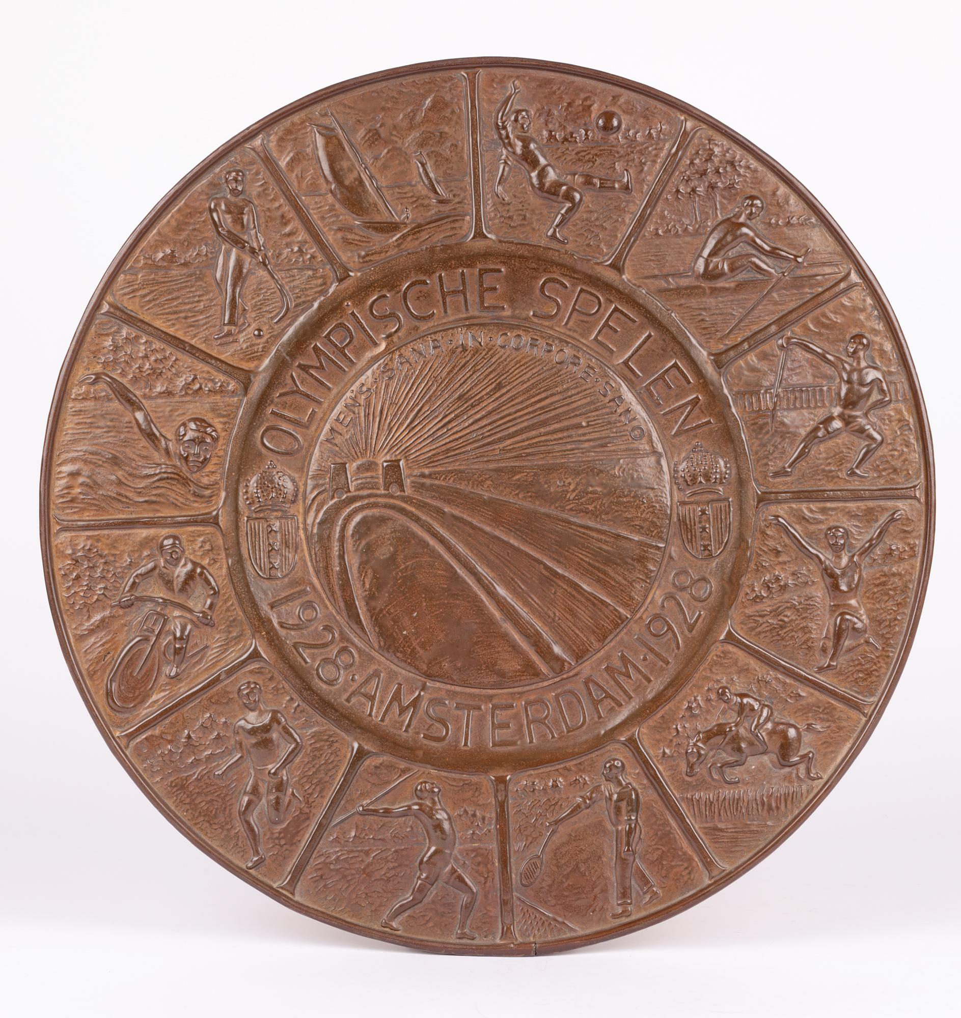 Olympic Games Amsterdam 1928 Art Deco Bronzed Plaque For Sale at ...