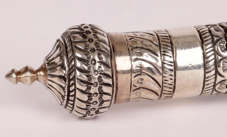 Omani Pair Silver Pierced Scroll or Document Holders For Sale at 1stDibs