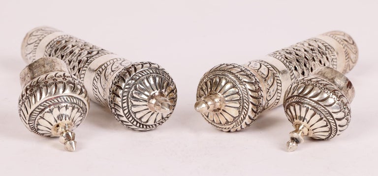 Omani Pair Silver Pierced Scroll or Document Holders For Sale at 1stDibs