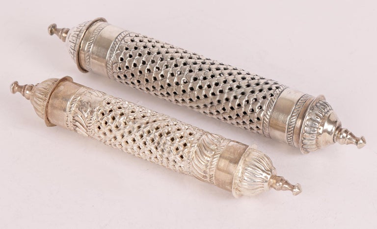 Omani Two Silver Scroll or Document Holders For Sale at 1stDibs