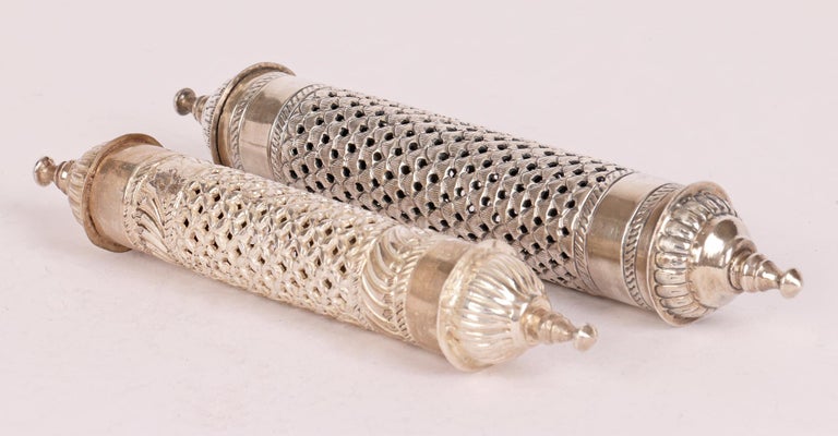 Omani Two Silver Scroll or Document Holders For Sale at 1stDibs