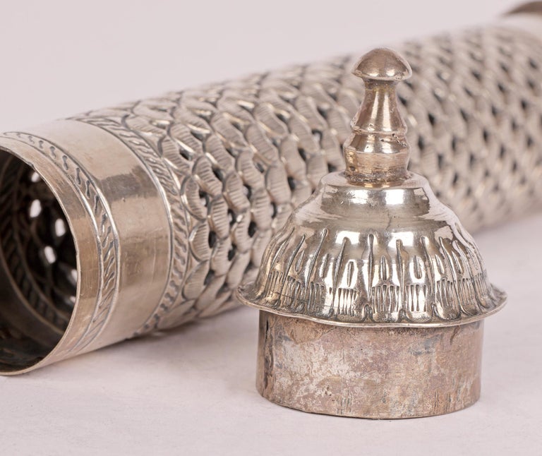 Omani Two Silver Scroll or Document Holders For Sale at 1stDibs