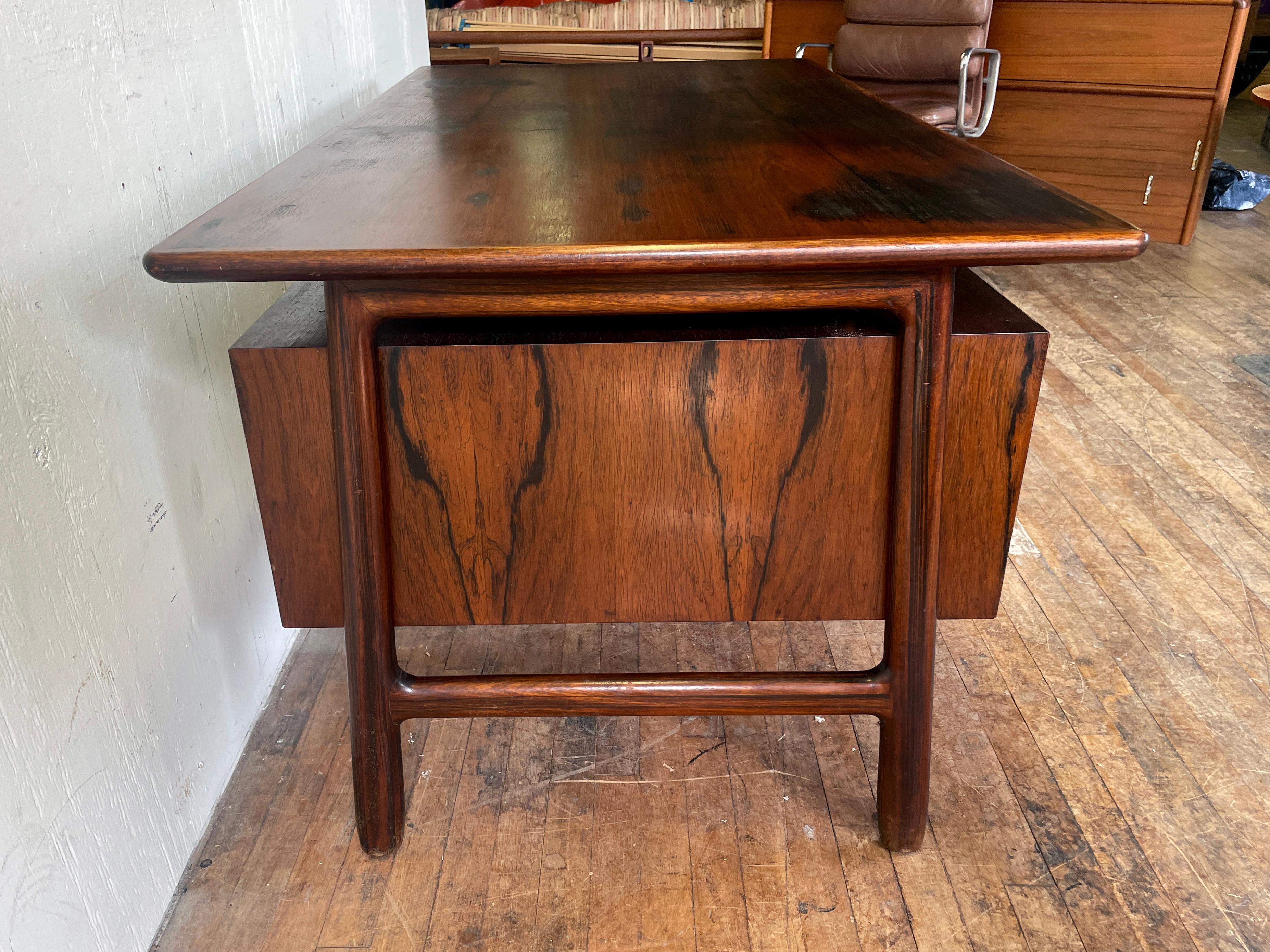 Omann Jun Floating Top Midcentury Desk in Rosewood, 1950s For Sale at ...