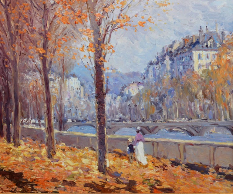 Omar Hamdi Malva - French Impressionist Fall View of Paris by Omar ...