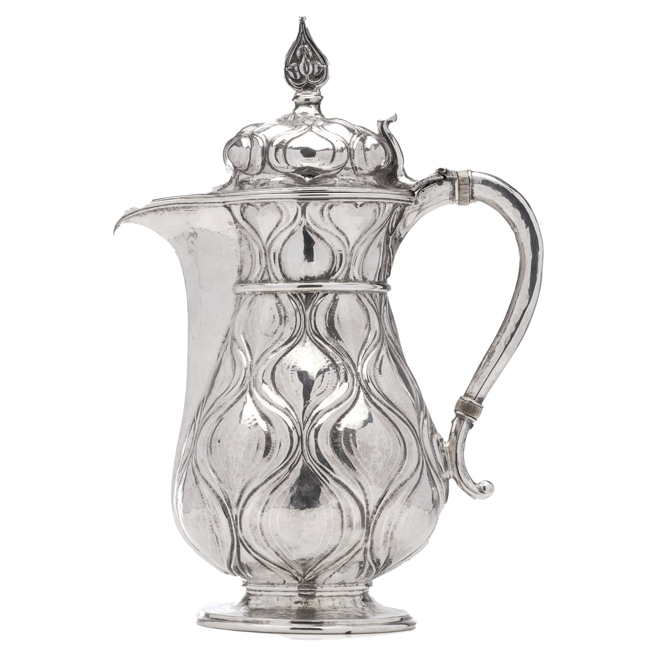 Omar Ramsden silver embossed baluster form jug For Sale at 1stDibs