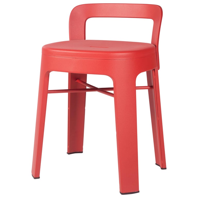 Ombra Low Stool with Backrest, Red by Emiliana Design Studio For Sale ...