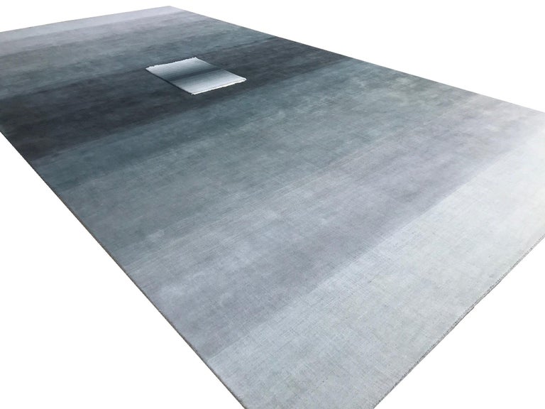 Ombre Blue Jaquard-Weave Gradient Rug For Sale at 1stDibs | blue ...