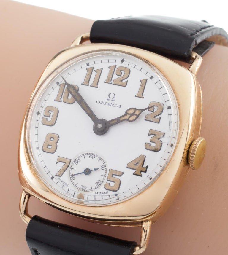 Omega 14 Karat Yellow Gold Antique 1920s Hand-Winding Watch with ...