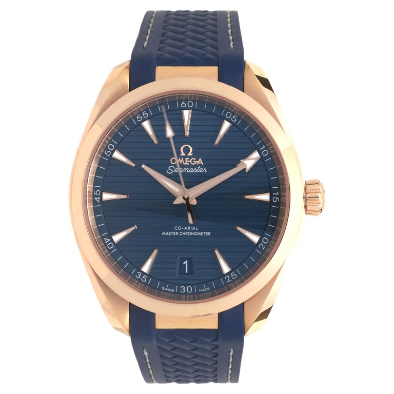 Omega 18 Karat Rose Gold Seamaster Aqua Terra For Sale at 1stDibs