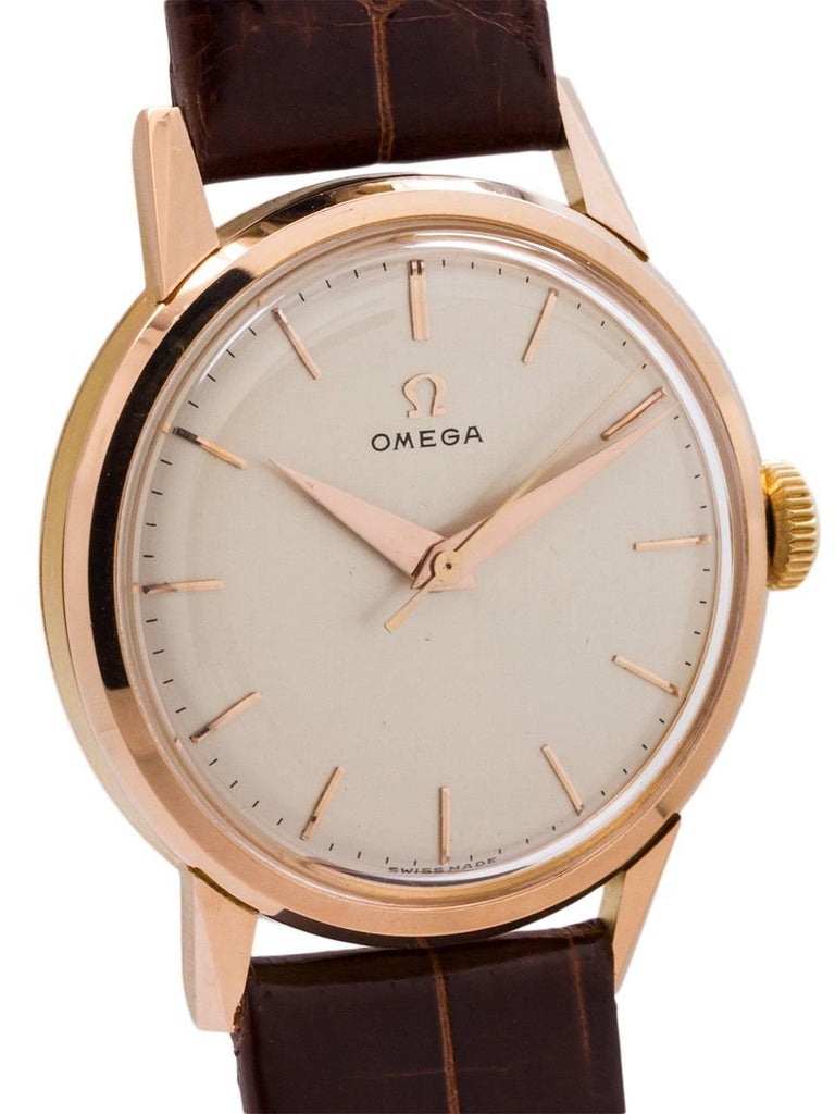 Omega Rose Gold Dress Model manual wind wristwatch, circa 1956 at 1stDibs