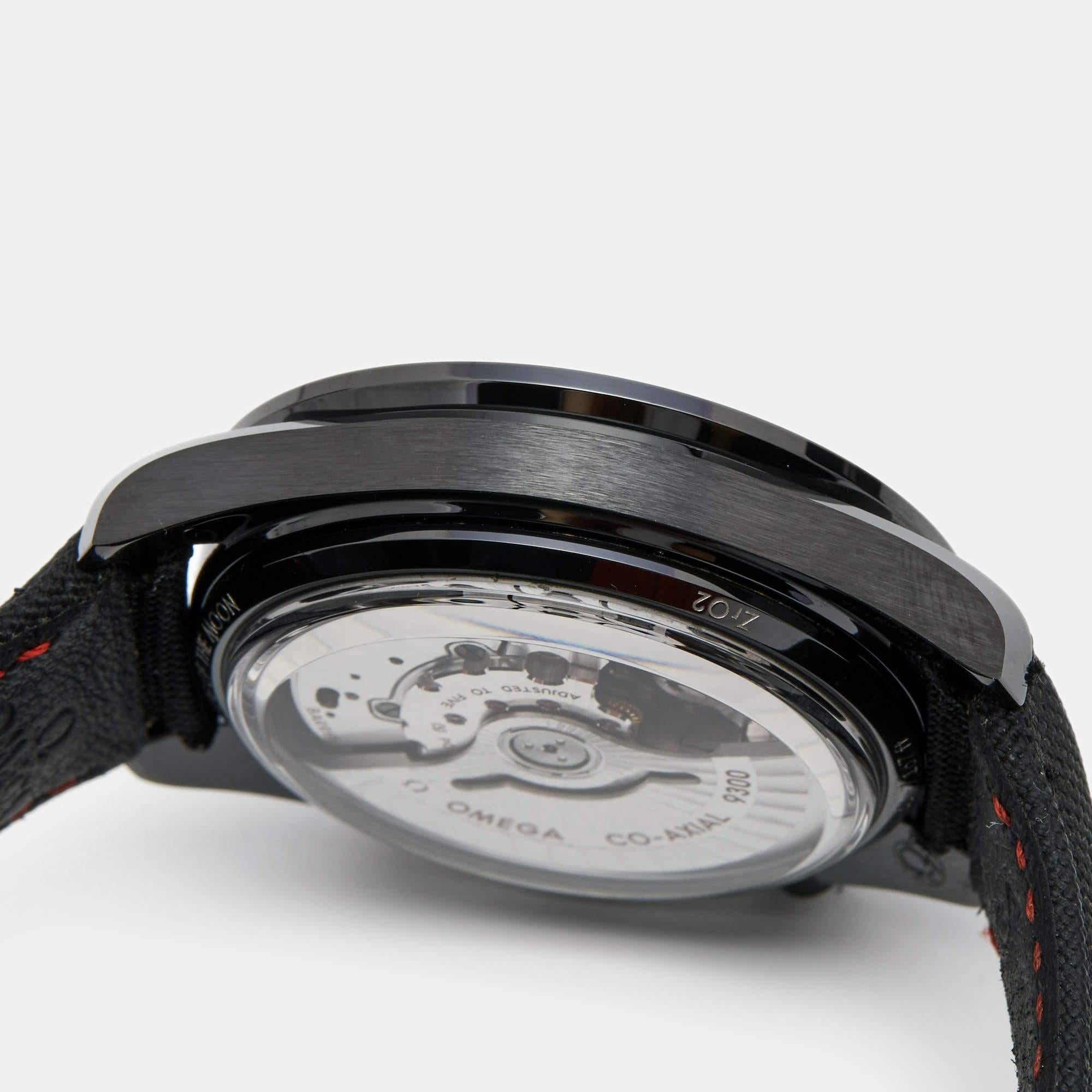 Omega Black Ceramic Nylon Fabric Speedmaster 'Dark Side Of The Moon' Co ...