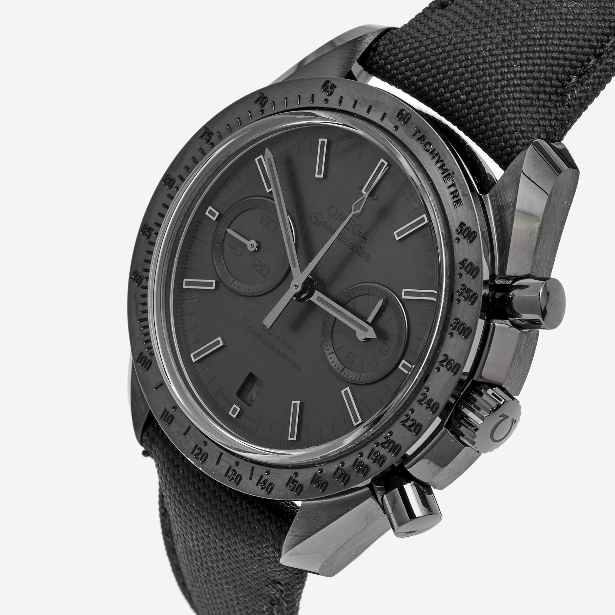 Omega Black Ceramic Nylon Fabric Speedmaster 'Dark Side Of The Moon' Co ...