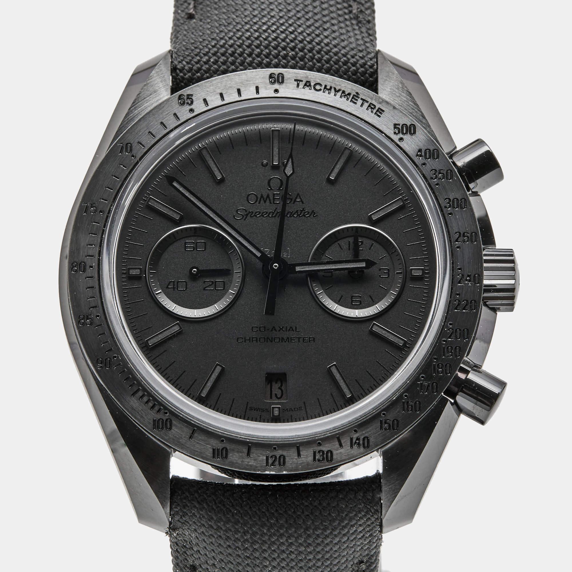 Omega Black Ceramic Nylon Fabric Speedmaster 'Dark Side Of The Moon' Co ...