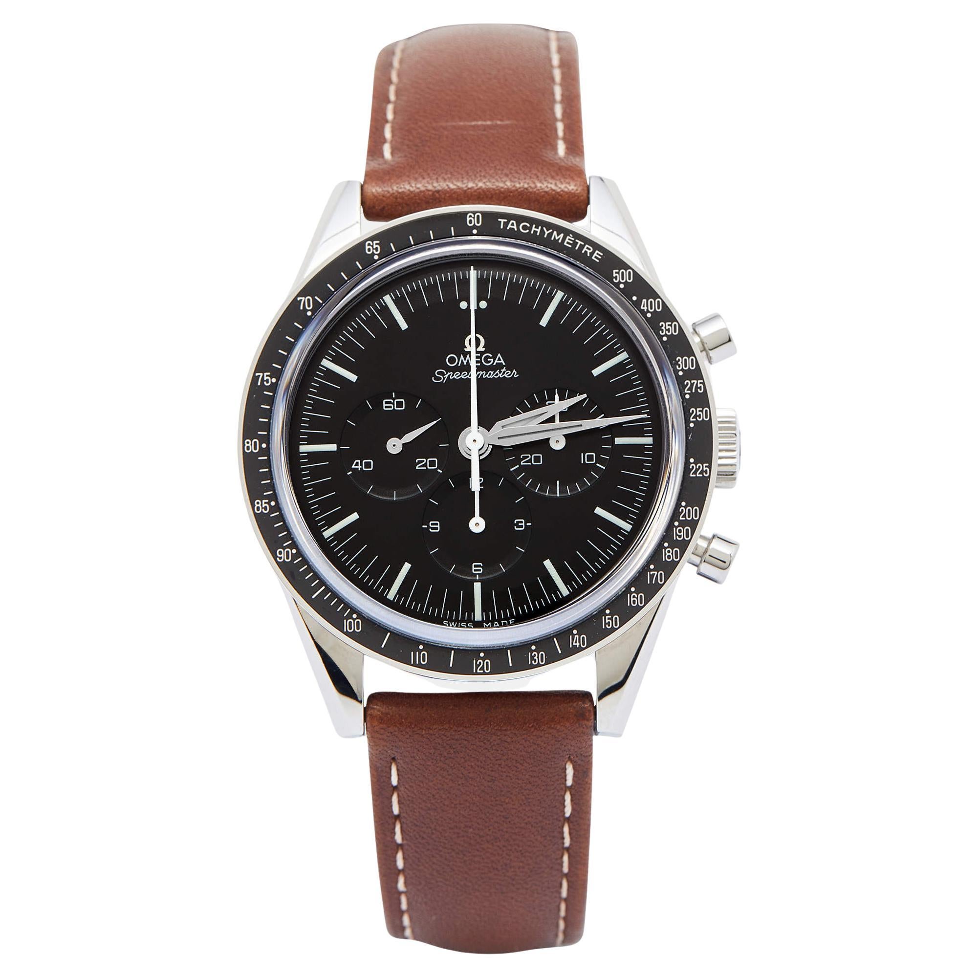 Omega Black Speedmaster Moonwatch 'First Omega In Space' Wristwatch 39. ...