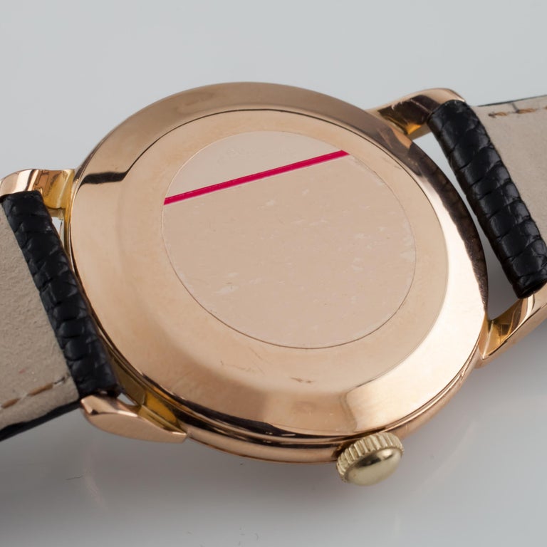 Omega Cal. 267 18k Rose Gold Vintage Hand-Winding Watch w/ Black ...