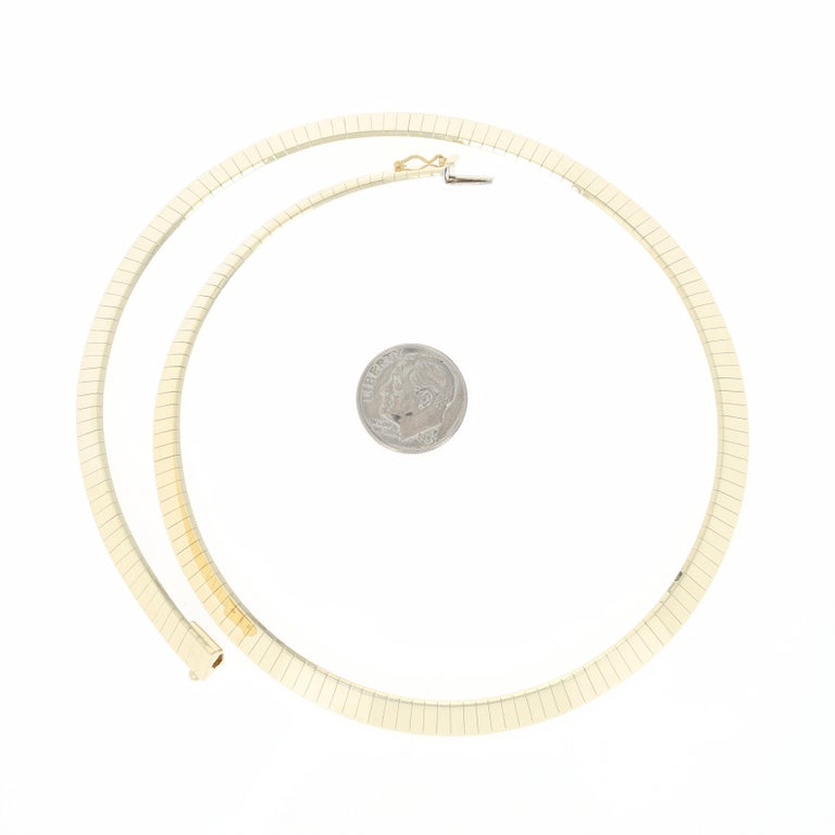 Omega Chain Choker Necklace, 14 Karat Yellow Gold Box Clasp, Italy at ...
