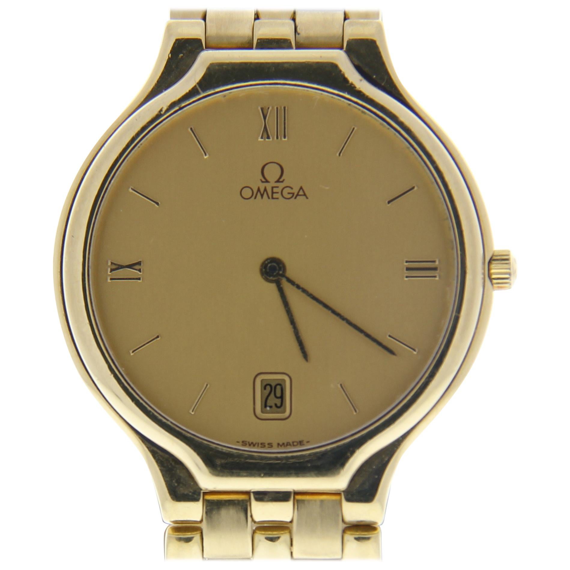 Omega Classic 2143 With 7.5 in. Band, Yellow-Gold Bezel and Champagne ...