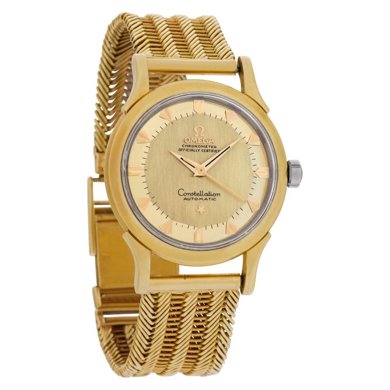 Omega Constellation 2852/2853 18k Gold Dial Automatic Watch at 1stDibs