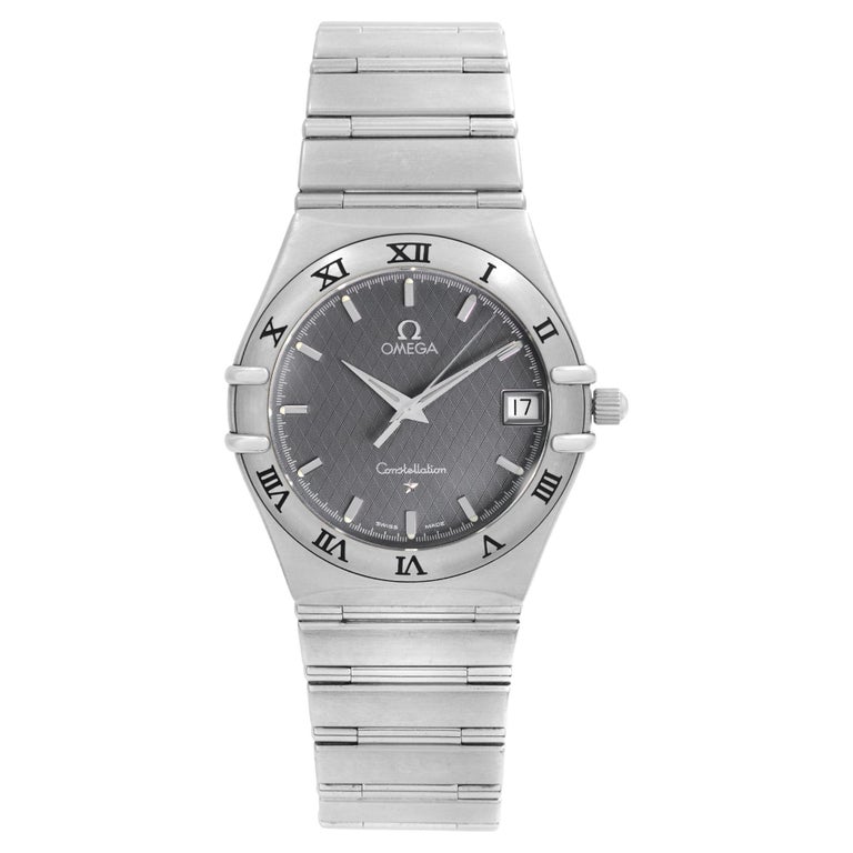 Omega Constellation 33mm Stainless Steel Slate Dial Mens Quartz Watch ...