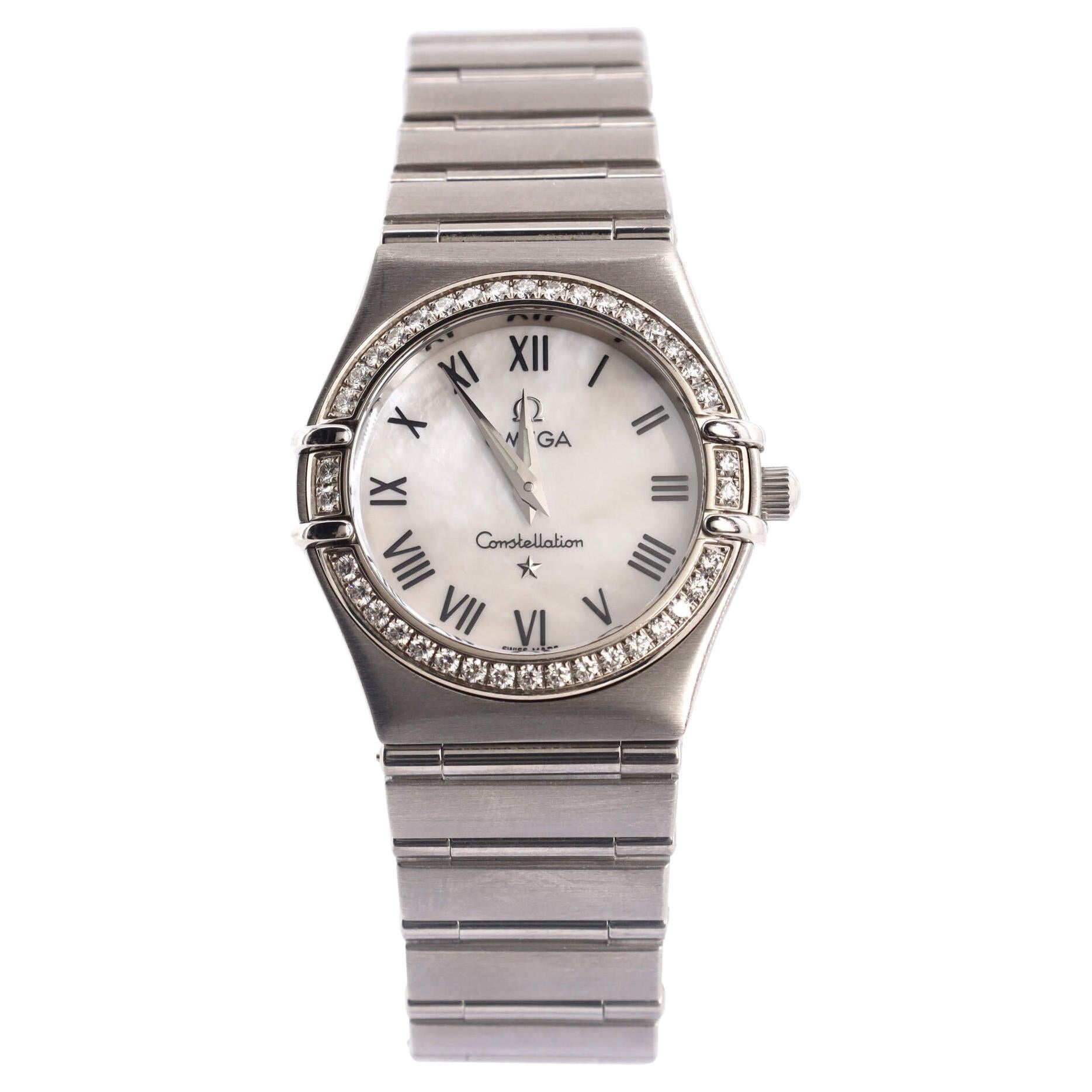 Omega Women's Stainless Steel Quartz Constellation Watch MOP Dial ...