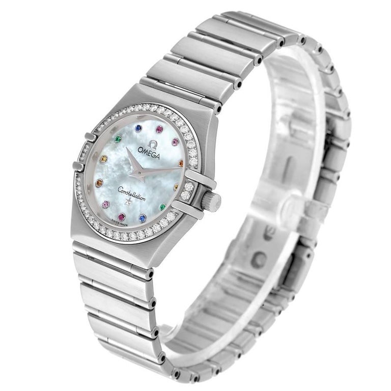 Omega Constellation Iris Rainbow Multi Stone Ladies Watch 1476.79.00 ...
