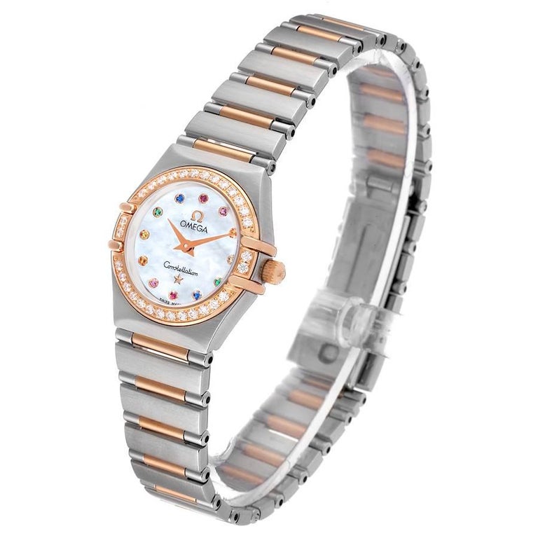 Omega Constellation Iris Steel Rose Gold MOP Diamond Ladies Watch 1360. ...