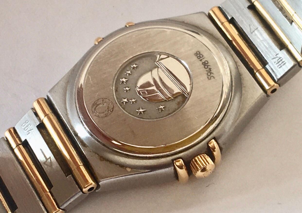 Omega Constellation Mother Pearl Yellow Gold and Steel Diamond Women’s ...
