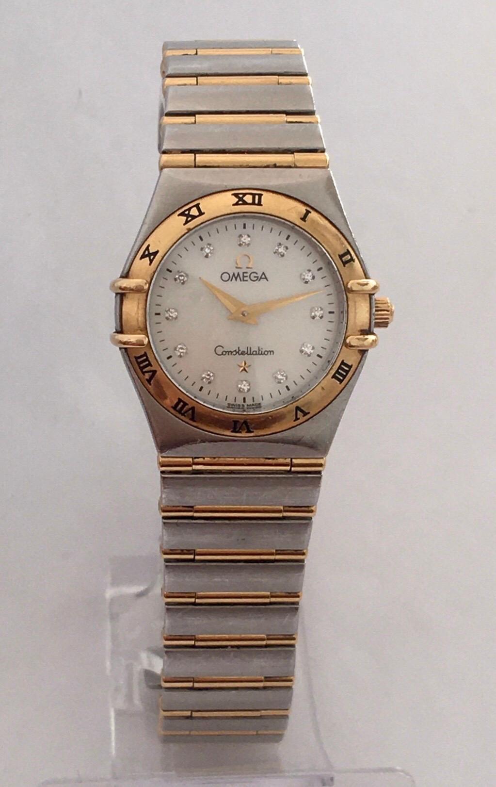 Omega Constellation Mother Pearl Yellow Gold and Steel Diamond Women’s ...