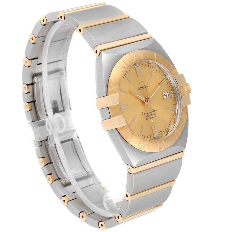 Omega Constellation Perpetual Calendar Steel Yellow Gold Watch 1211.10. ...