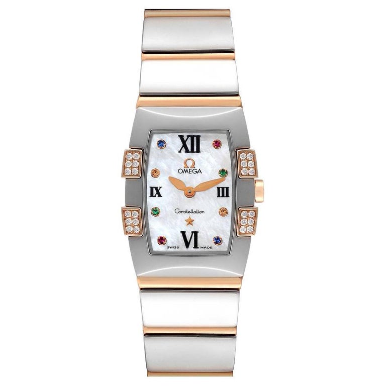 Omega Constellation Quadrella Steel Rose Gold MOP Dial Watch 1283.79.00 ...
